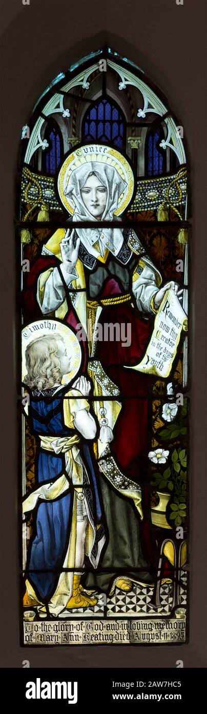 Stained glass window church of Saint Nicholas, Saint Eunice and Saint ...