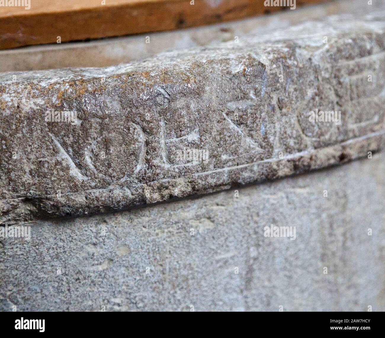 Anglo saxon stone font hi-res stock photography and images - Alamy