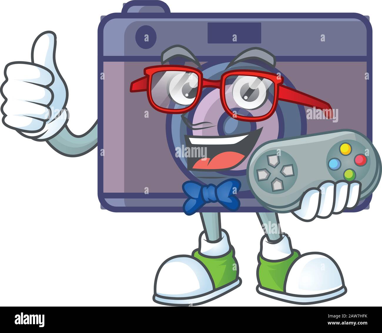 An attractive gamer retro camera cartoon character design Stock Vector ...