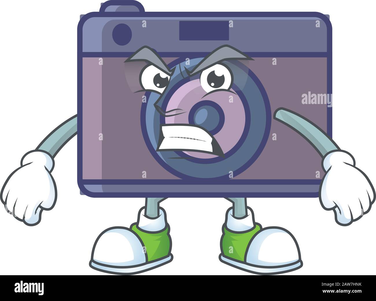 cartoon character of retro camera with angry face Stock Vector Image ...