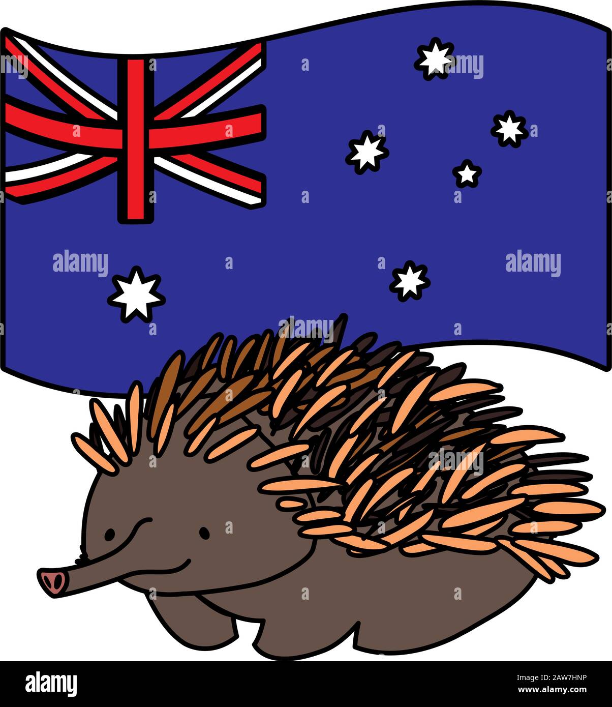 Echidna in australia stamp Stock Vector Images - Alamy