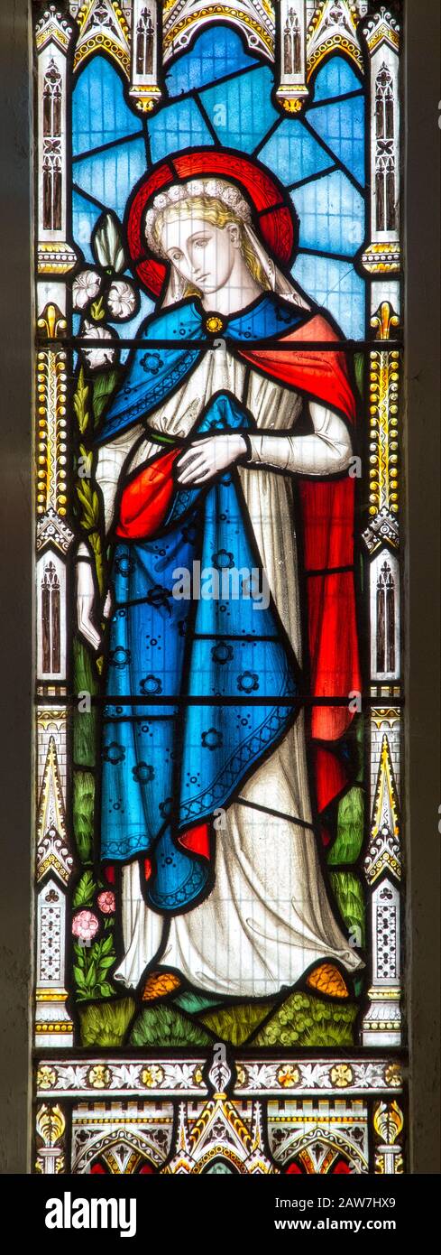 Church of Saint Peter, Blaxhall, Suffolk, England, UK Victorian stained ...