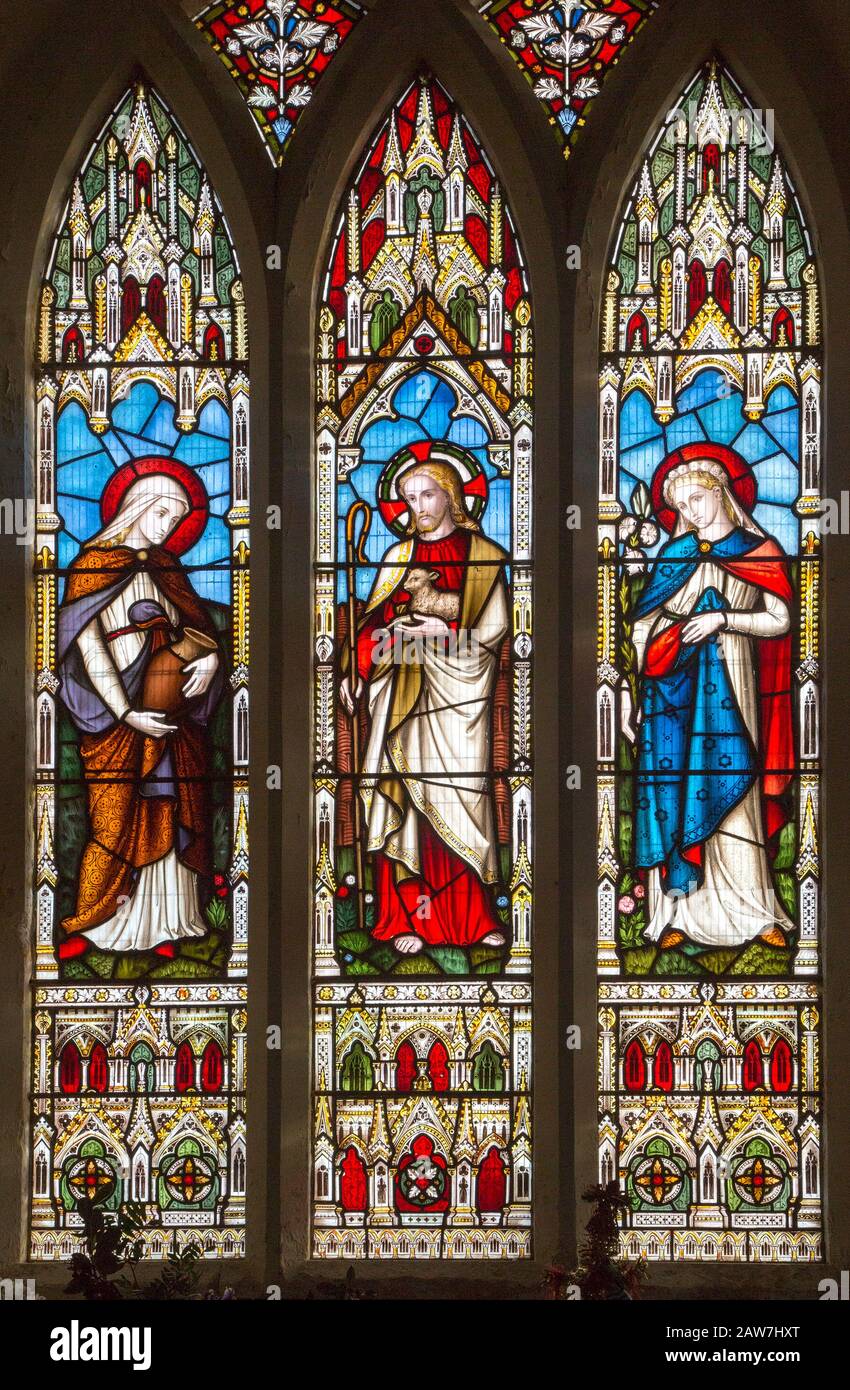 Church of Saint Peter, Blaxhall, Suffolk, England, UK Victorian stained ...