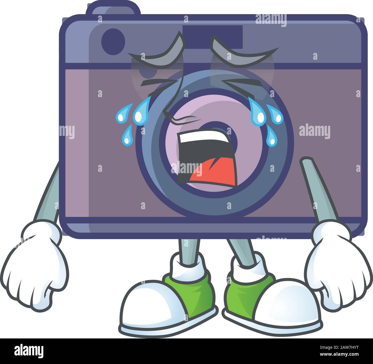 A crying retro camera mascot design style Stock Vector Image & Art - Alamy