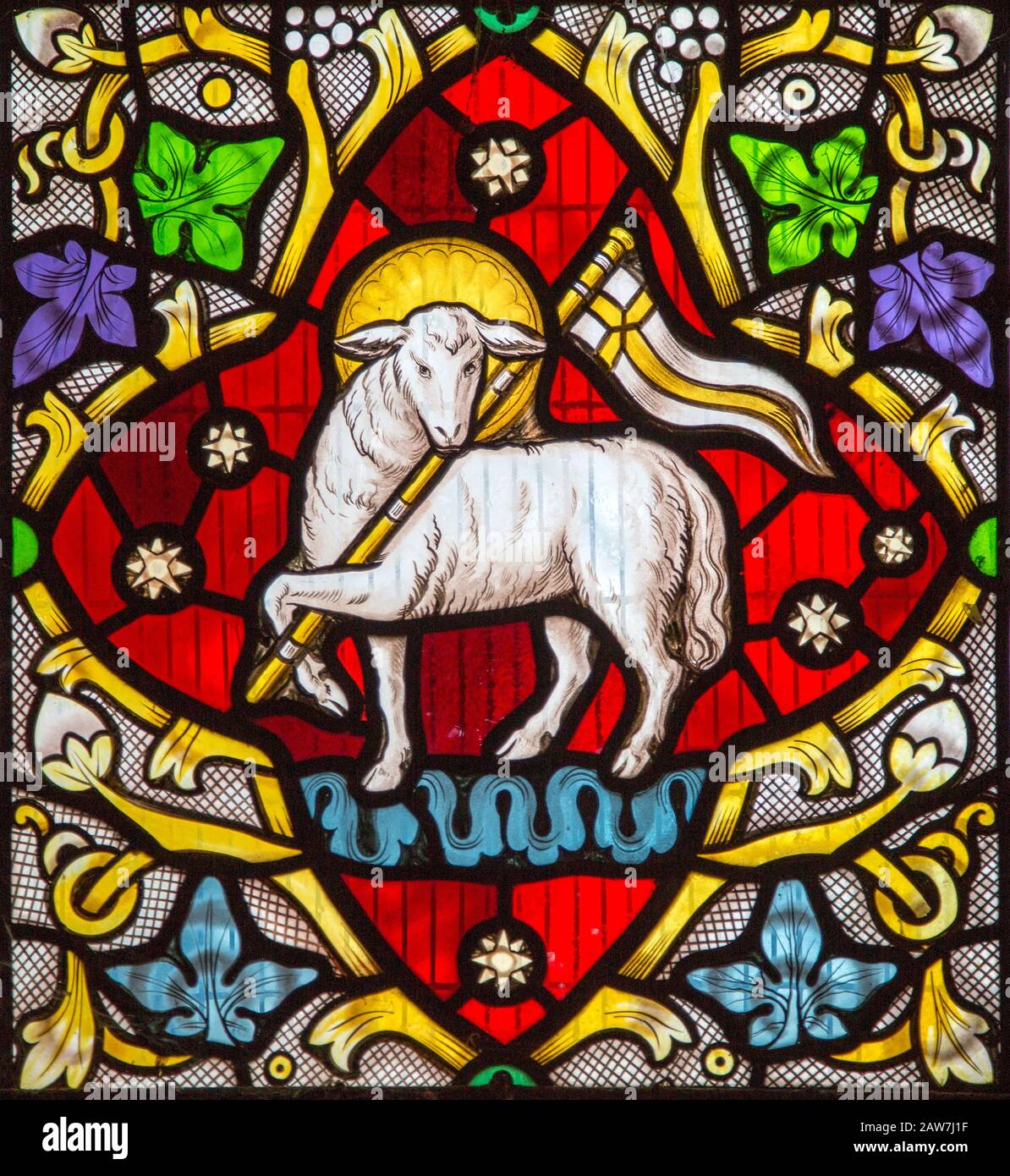 Church of Saint Edmund, Bromeswell, Suffolk, England, UK, Lamb of God ...