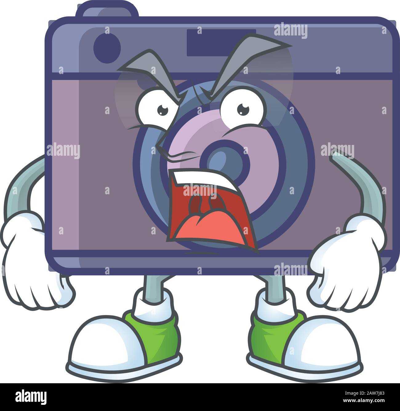 Retro camera cartoon character design with angry face Stock Vector ...