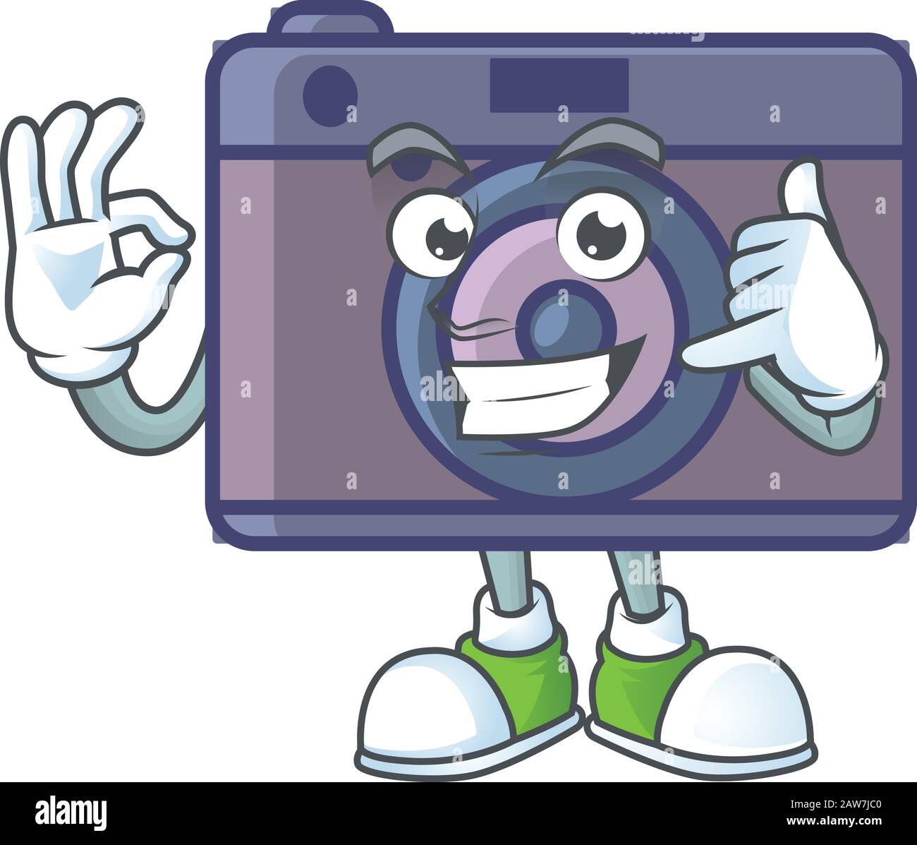 Call me funny retro camera mascot picture style Stock Vector Image ...