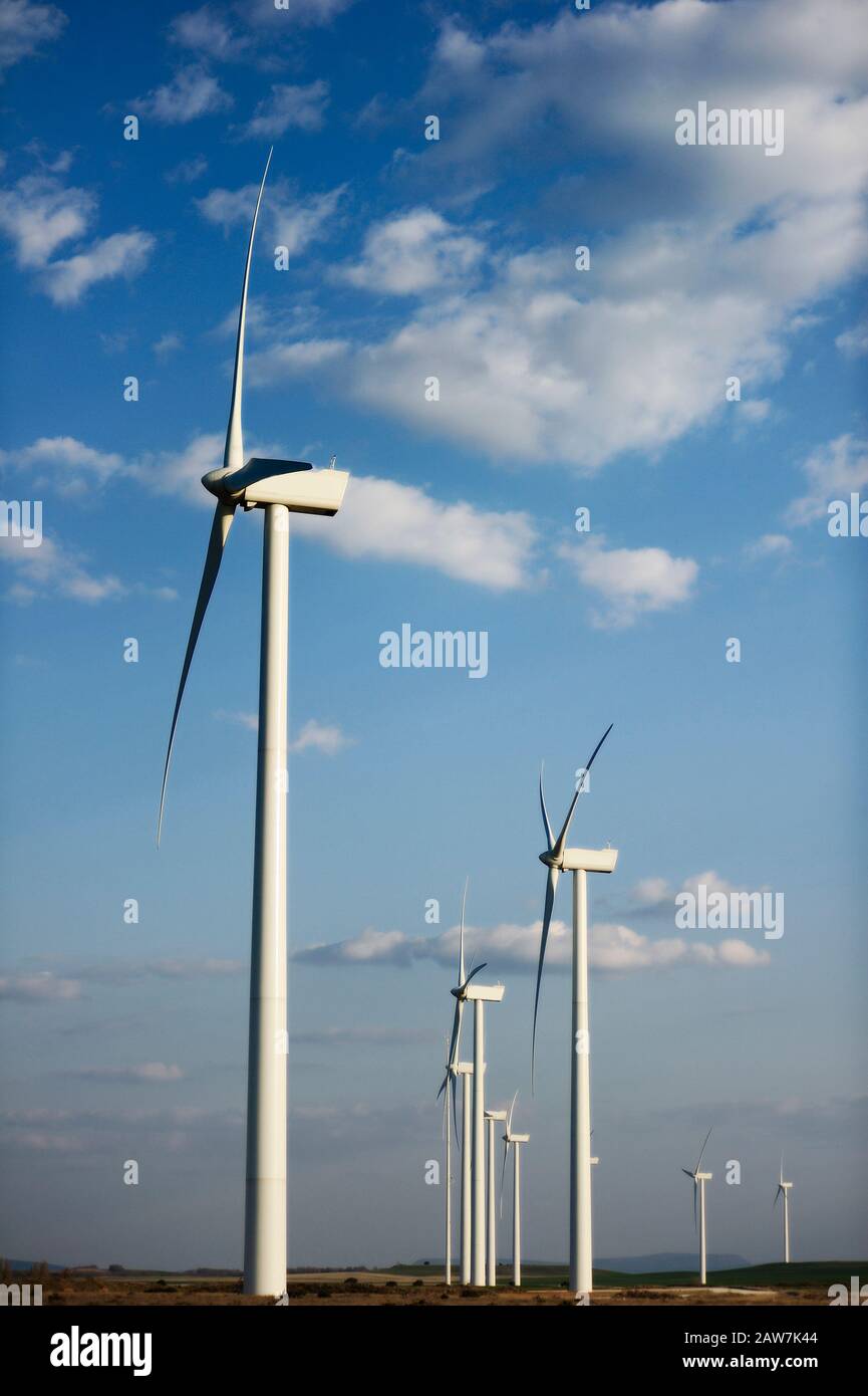 The group of windmills for renewable electric energy production Stock ...