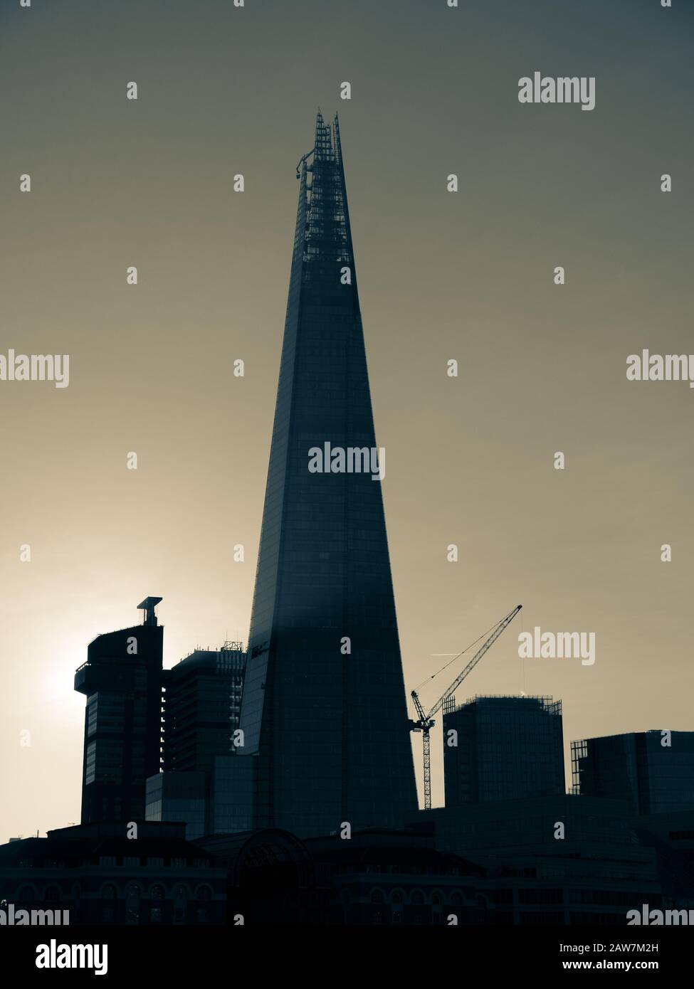 Sunset, The Shard, Shard Quarter Development, South London, England, UK ...