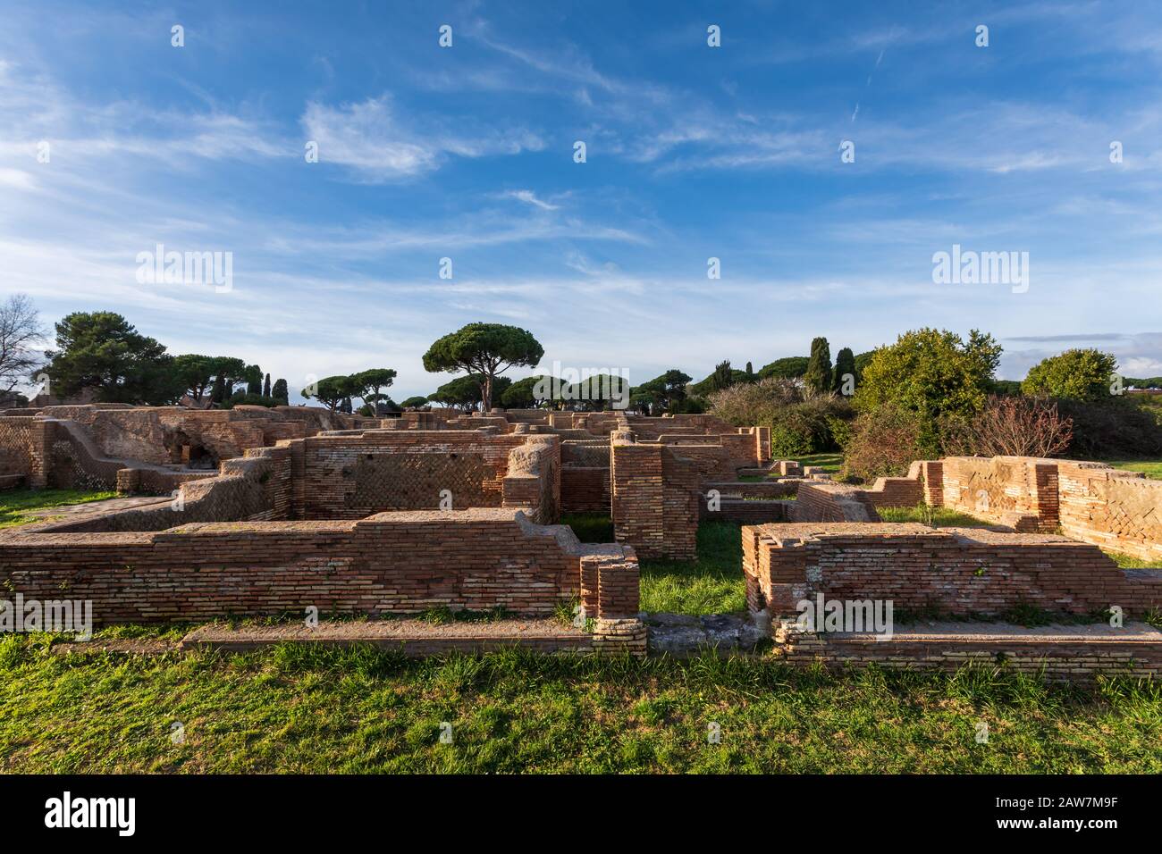 Rome, Italy - February 02, 2020: Ruins of Ostia Antica, large ancient ...