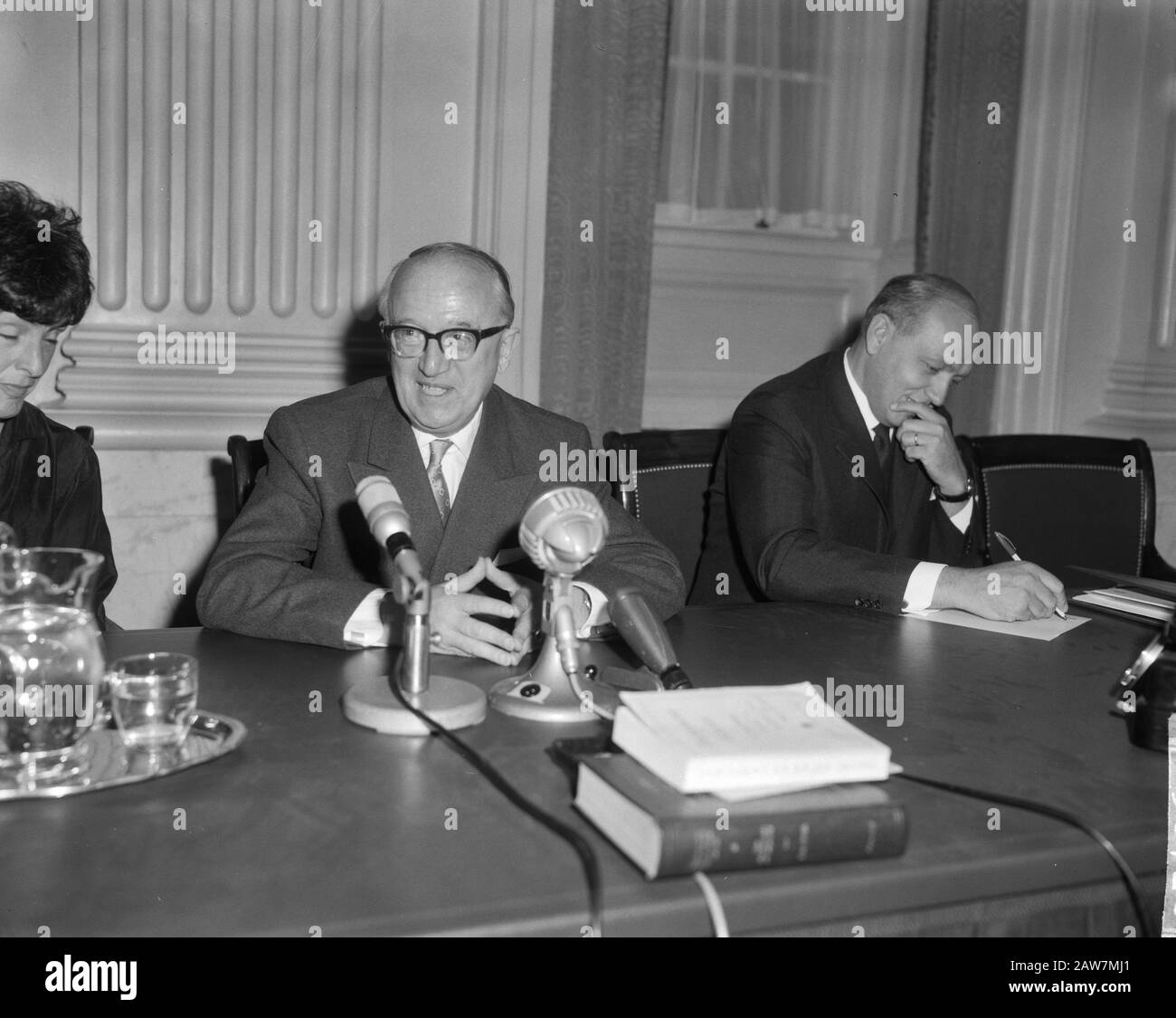 Ministers of the Western European Union in The Hague. Press conference ...