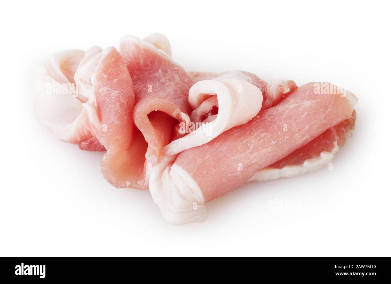 Raw pork meat isolated on white background with clipping path Stock ...