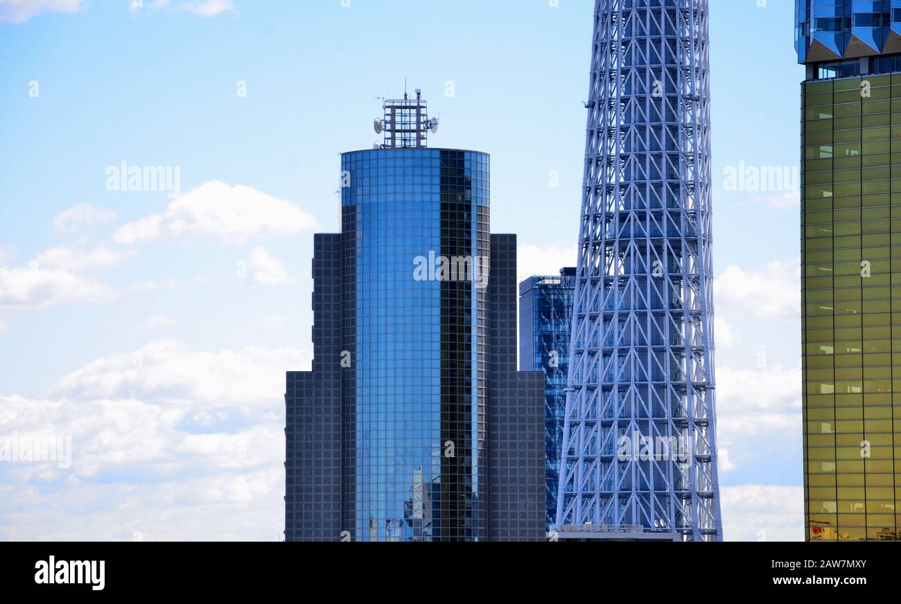 Structure of city buildings on the background of the sky Stock Photo ...