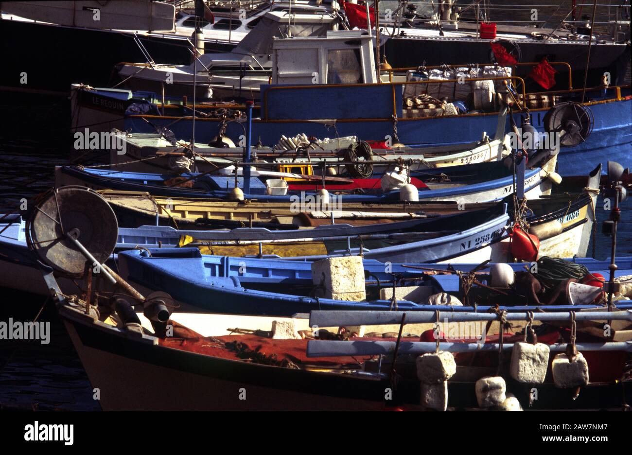 FISHING BOATS ON THE RIVER ARGENS NEAR FRÉJUS VAR FRANCE - COLOR SLIDE ...