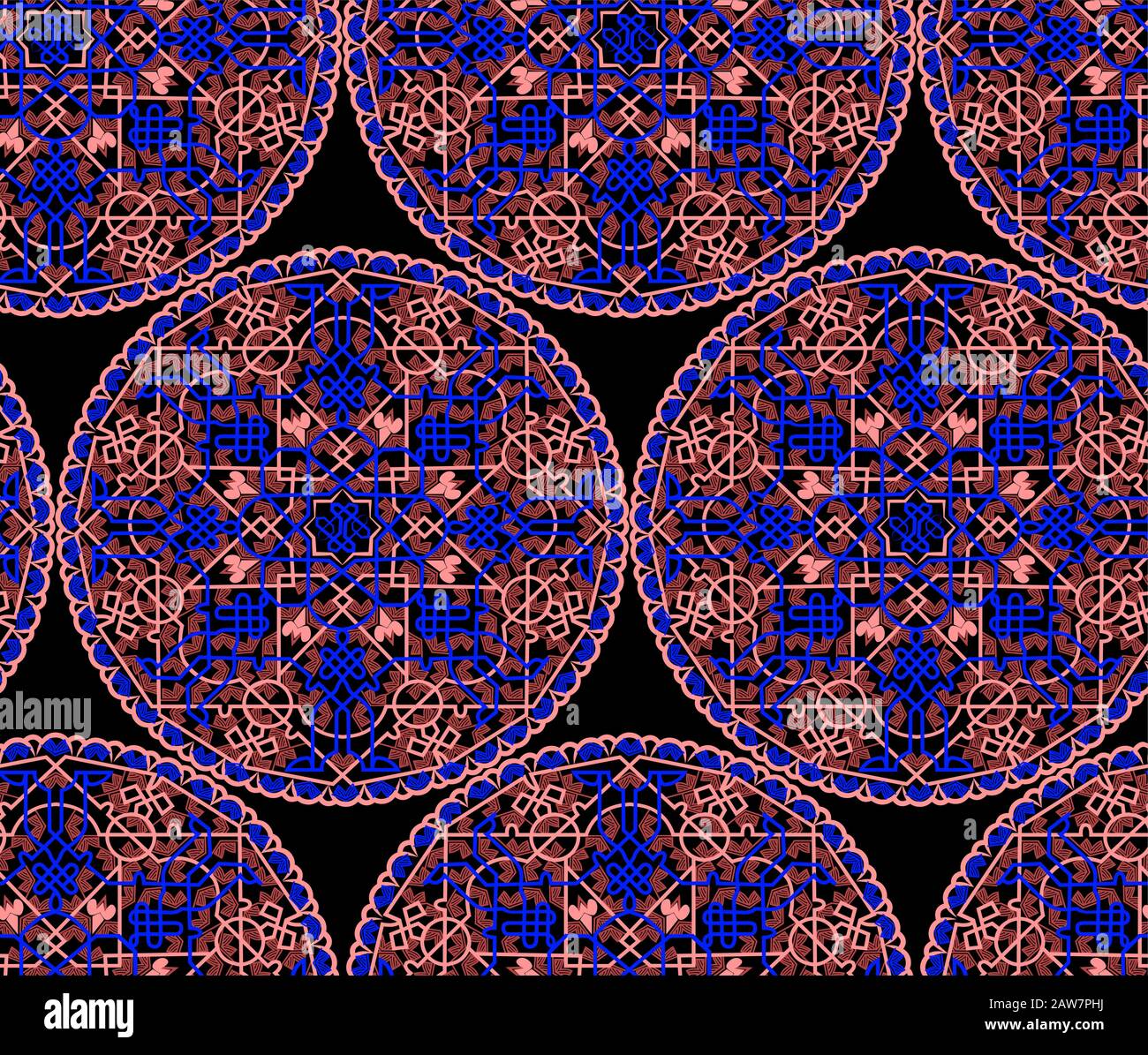 Violet and black abstract mandala background, square geometric pattern ...