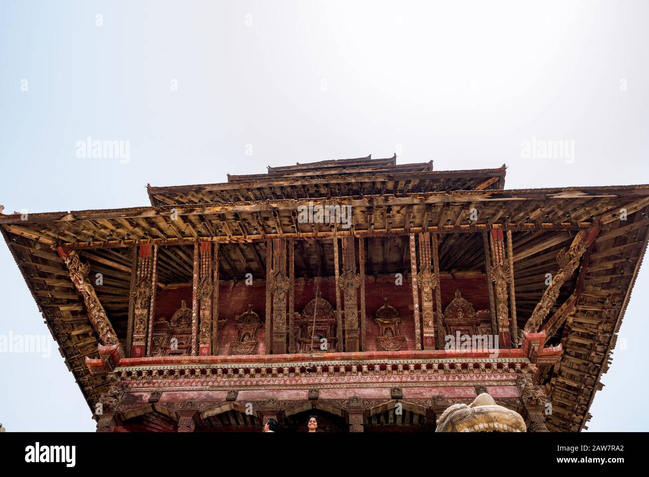 Carved roof struts of Nyatapola Temple in Bhaktapur, Kathmandu valley ...