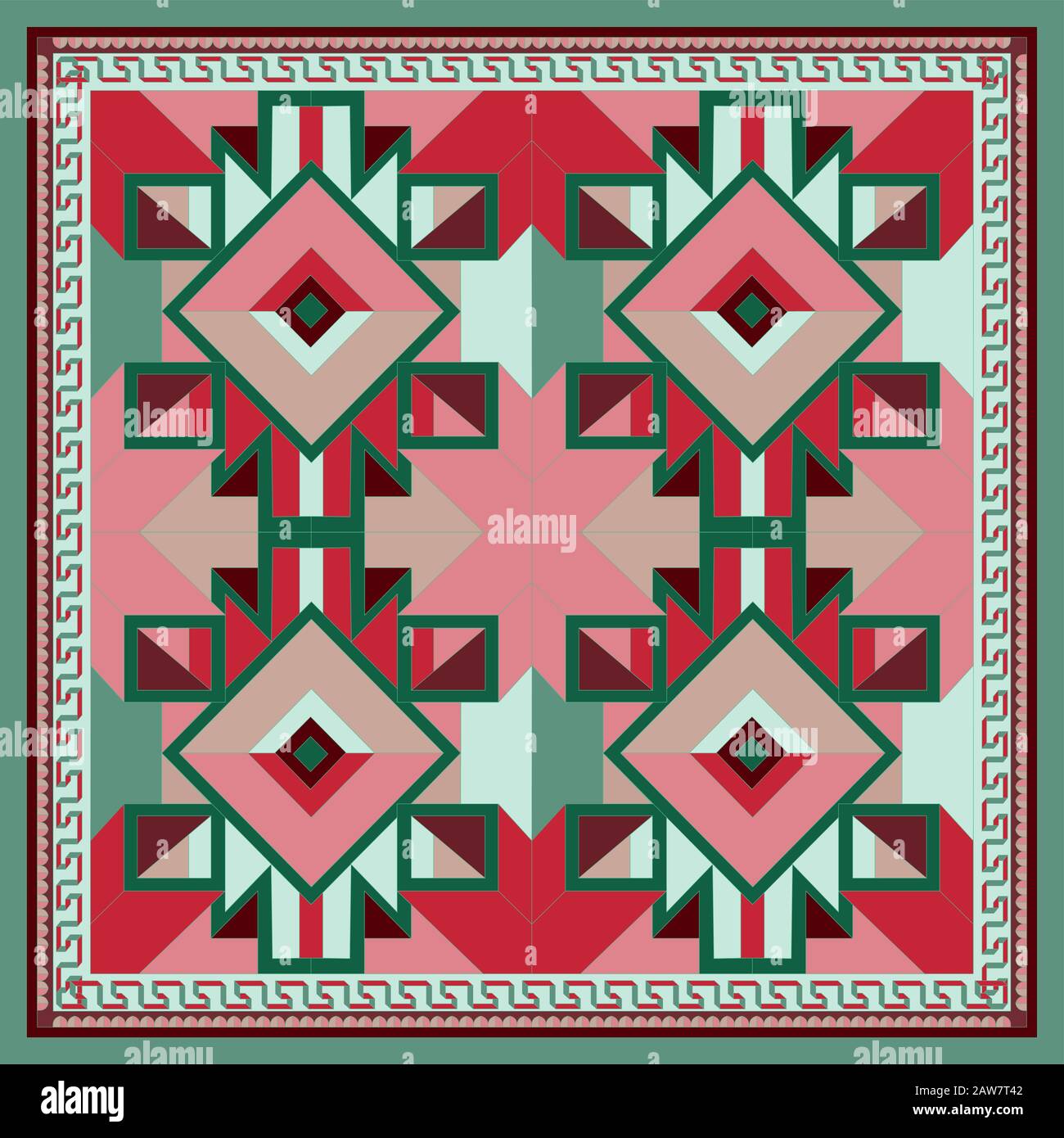 Silk scarf with a geometric pattern Stock Vector Image & Art - Alamy