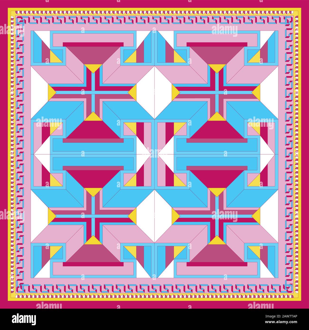Silk scarf with a geometric pattern Stock Vector Image & Art - Alamy