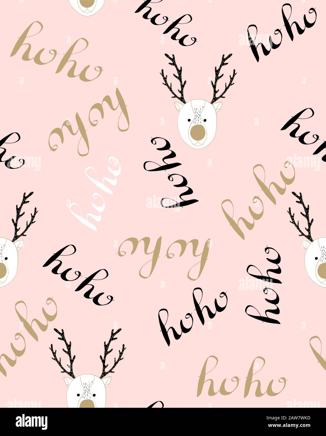 Seamless pattern deer snow Stock Vector Images - Alamy