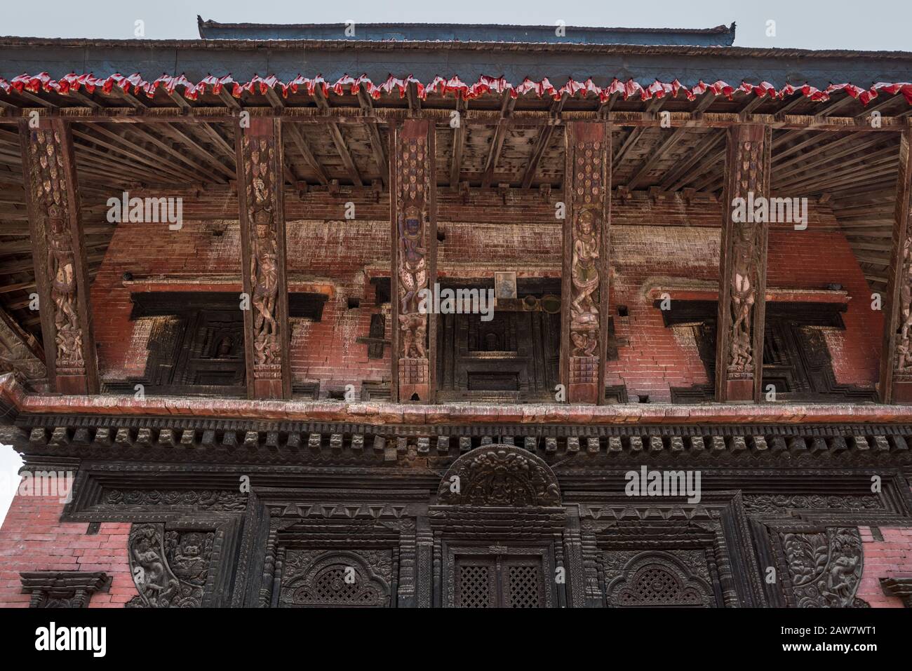 Carved roof struts depicting deities of Pashupatinath Temple at Durbar ...