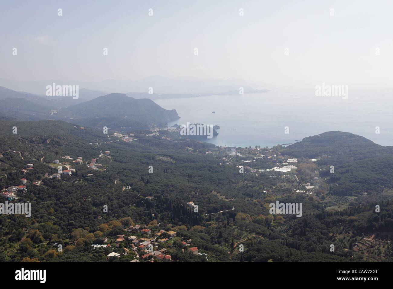 A view from Ali Basha's Castle in Anthousa which overlooks Parga Town ...