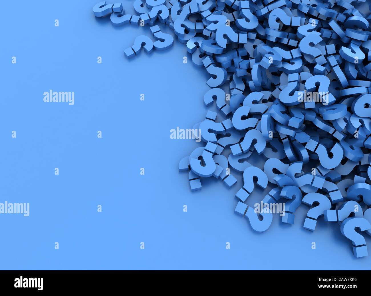 Blue 3d question marks background. Questions and doubt Stock Photo - Alamy