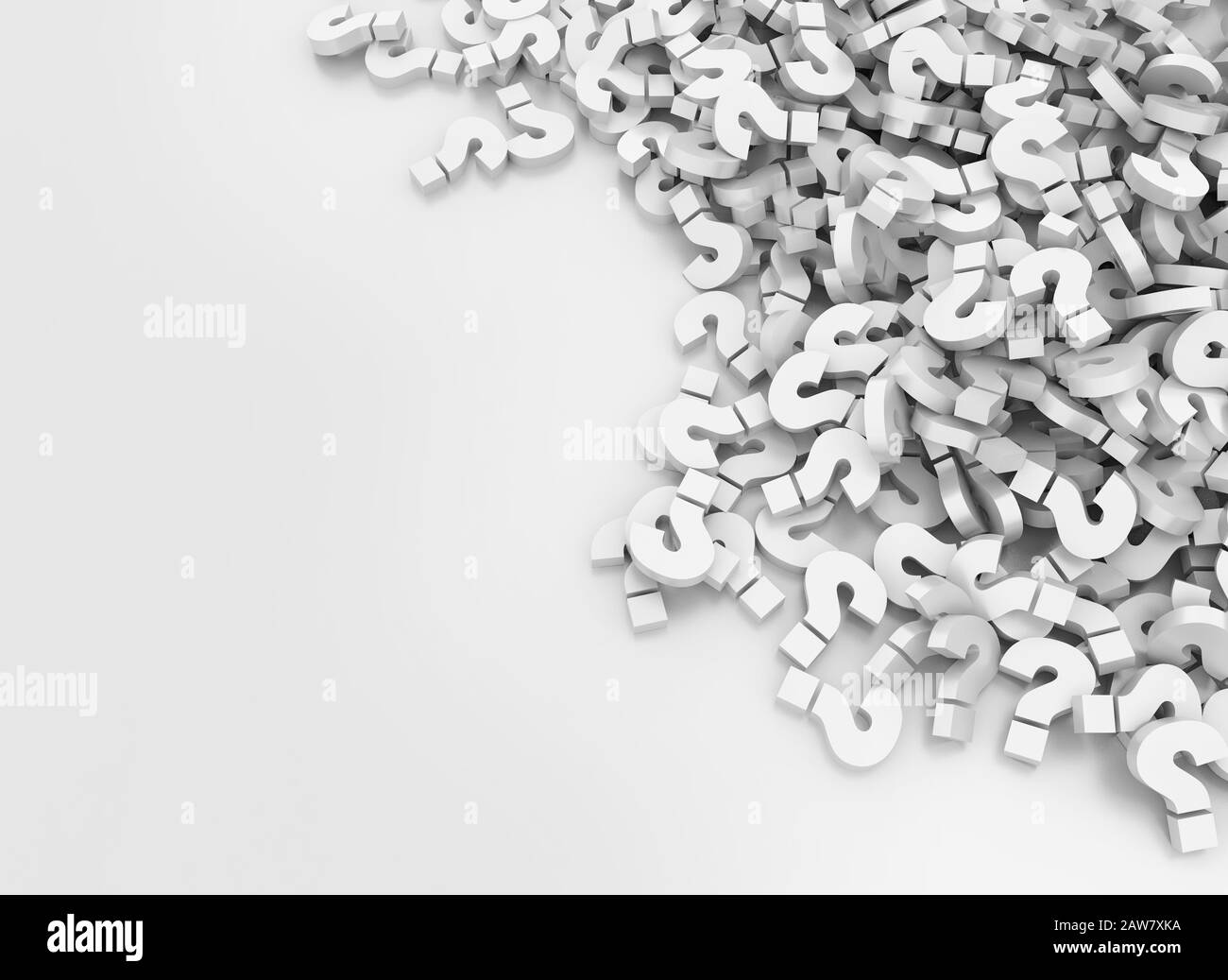 White 3d question marks background. Questions and doubt Stock Photo - Alamy