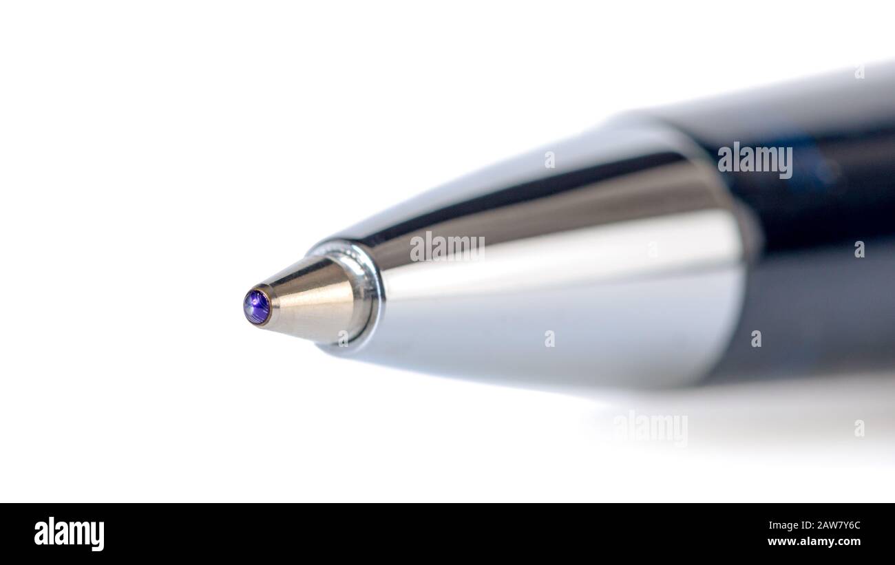 Ball Point Pen Isolated On White background. Macro Stock Photo - Alamy