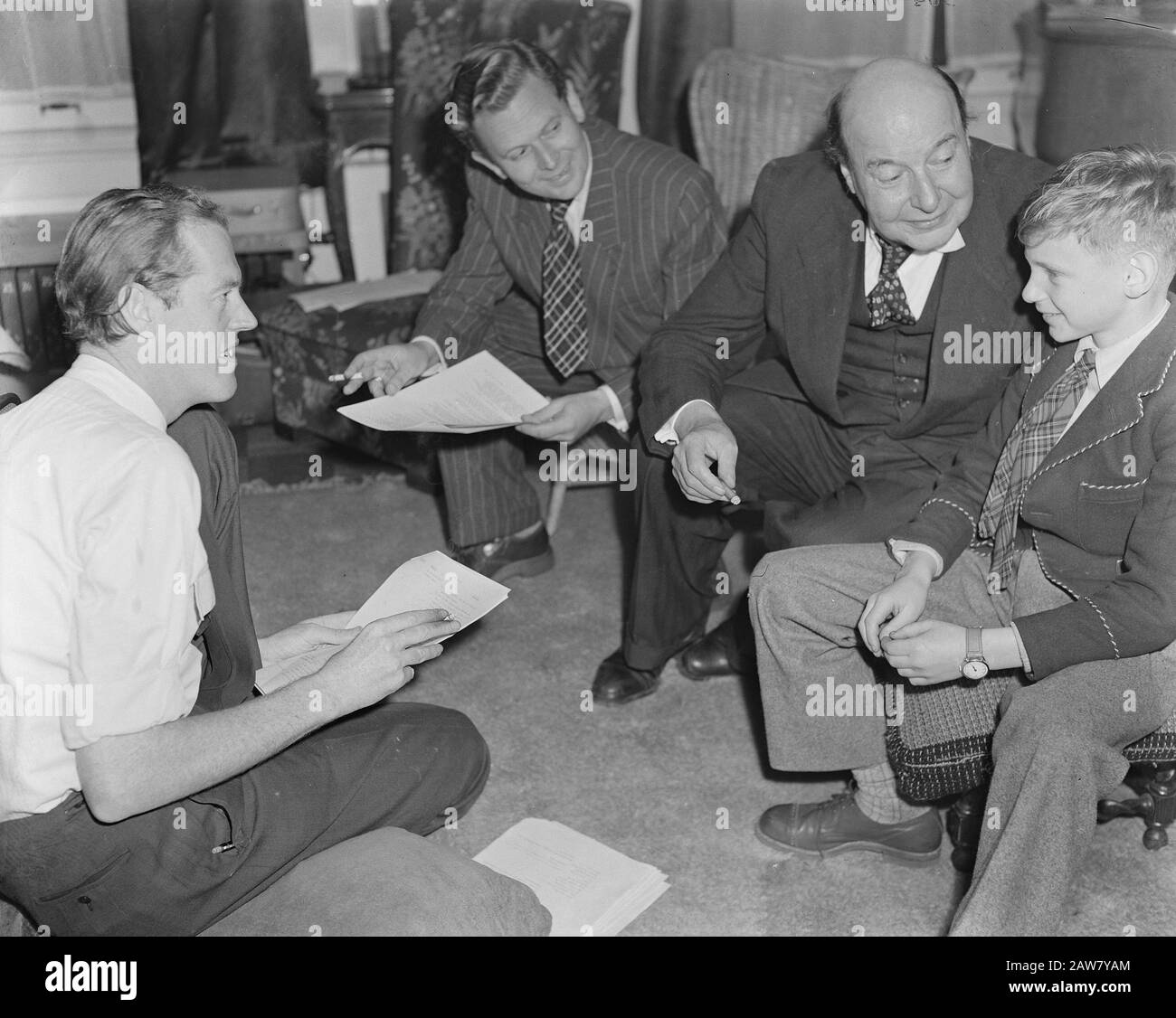 Rehearsal television game Albert of Dalsum with Louitje Bouwmeester ...