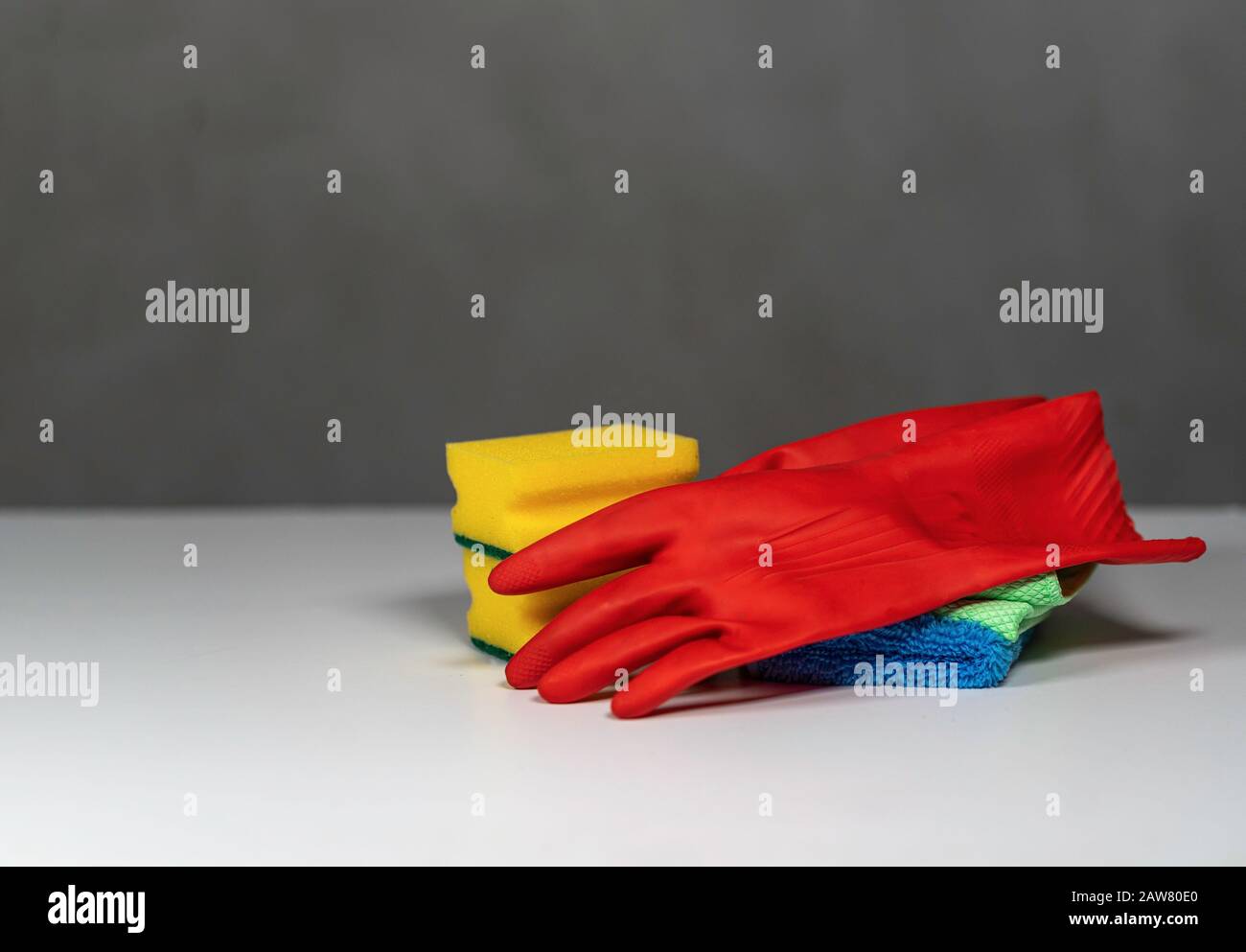 Set of cleaning up tools equipment isolated over white background Stock ...