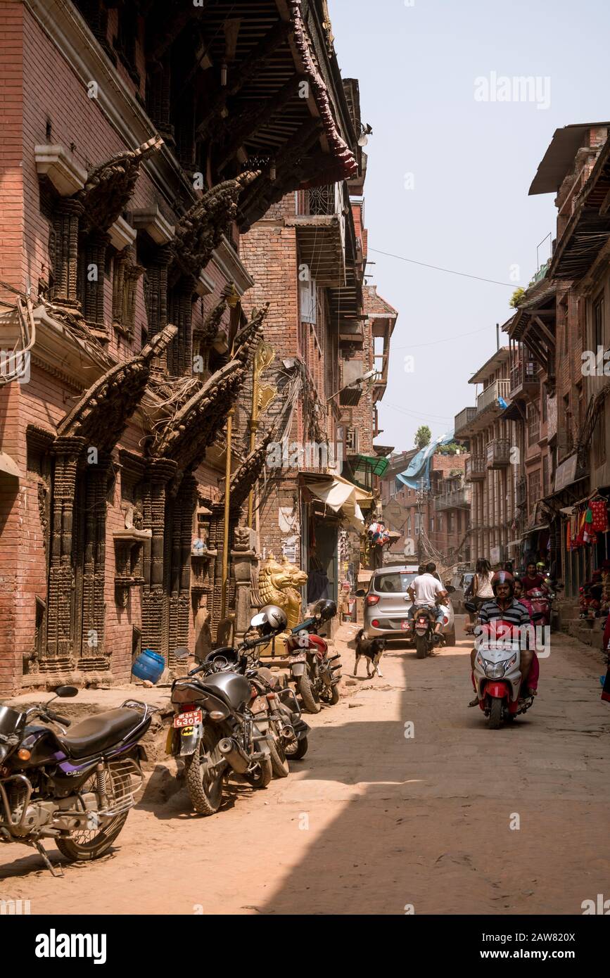 A street in Bhaktapur, Kathmandu valley, Nepal Stock Photo - Alamy