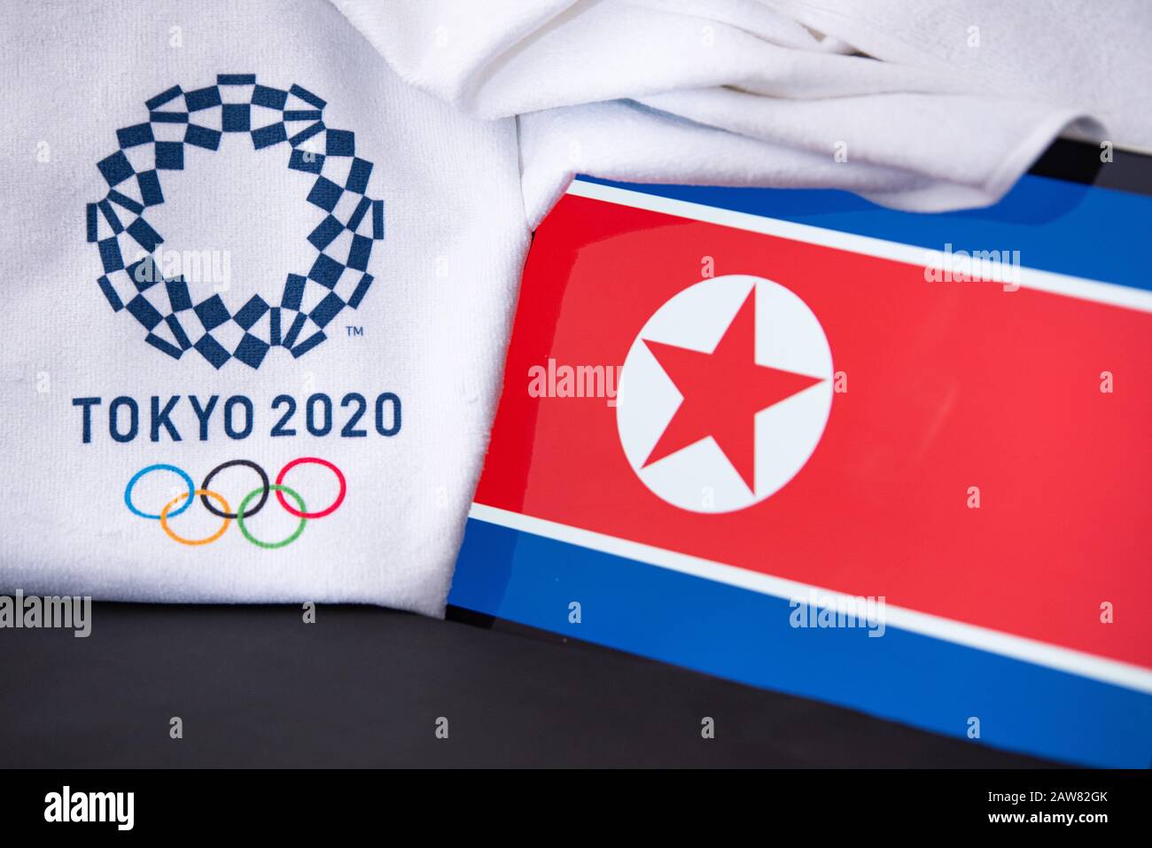 TOKYO, JAPAN, FEBRUARY. 8. 2020: Korea, North at summer olympic game in ...