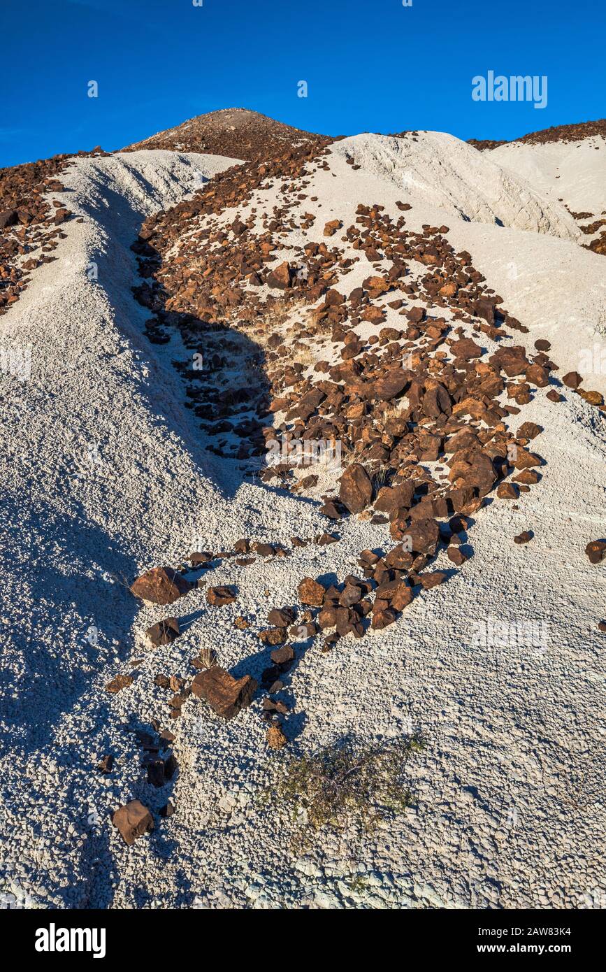 Basalt rocks over volcanic tuffs, Cerro Castellan aka Castolon Peak ...