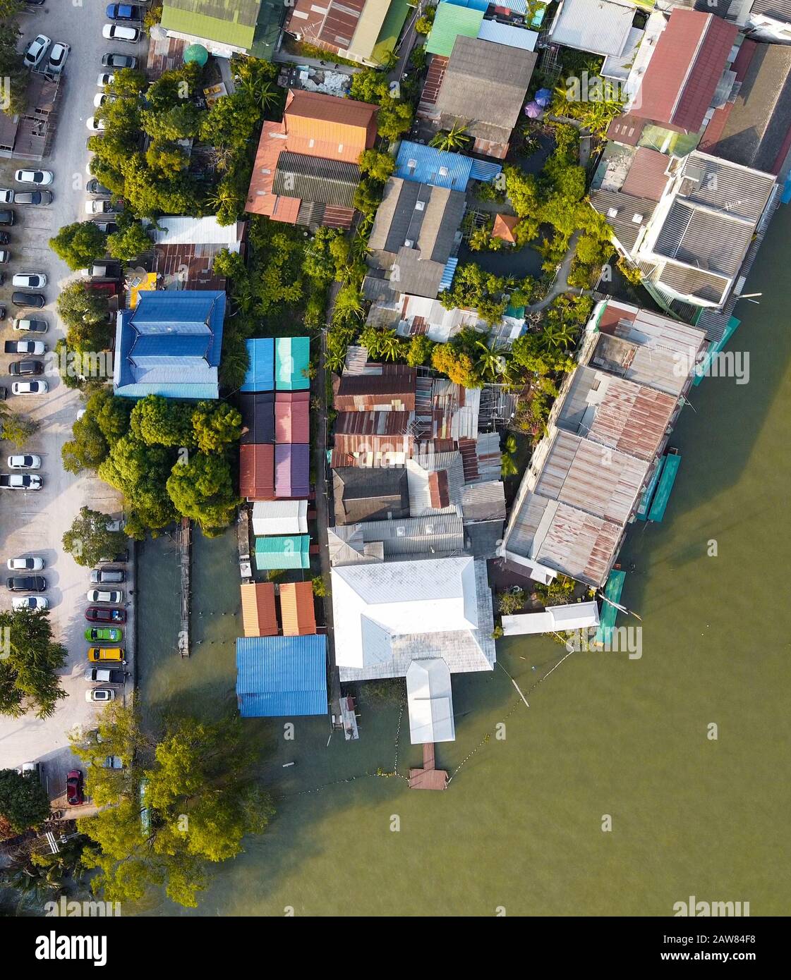 Thailand floating market aerial hi-res stock photography and images - Alamy