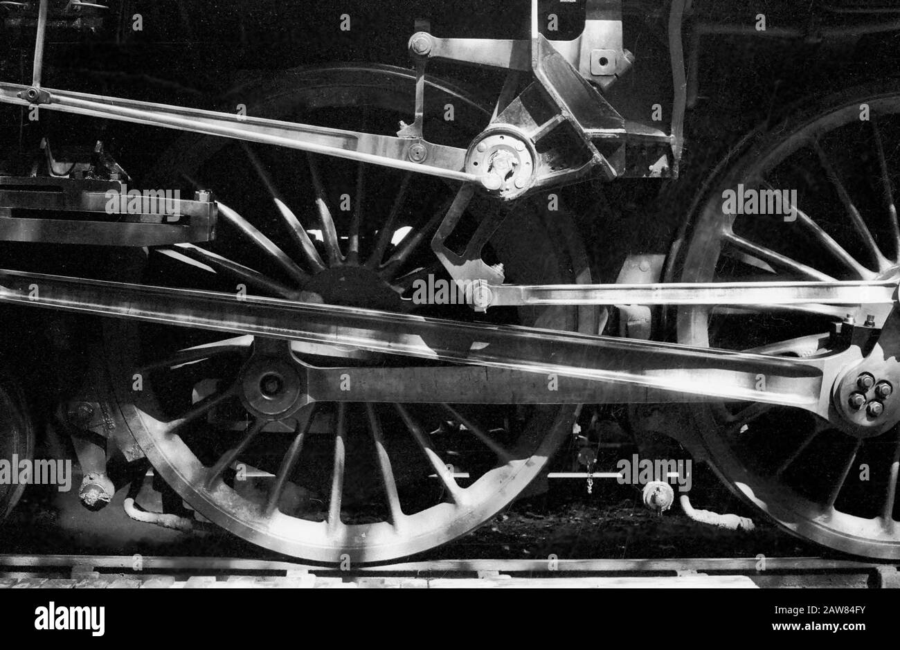 Wheels locomotive black white Black and White Stock Photos & Images - Alamy