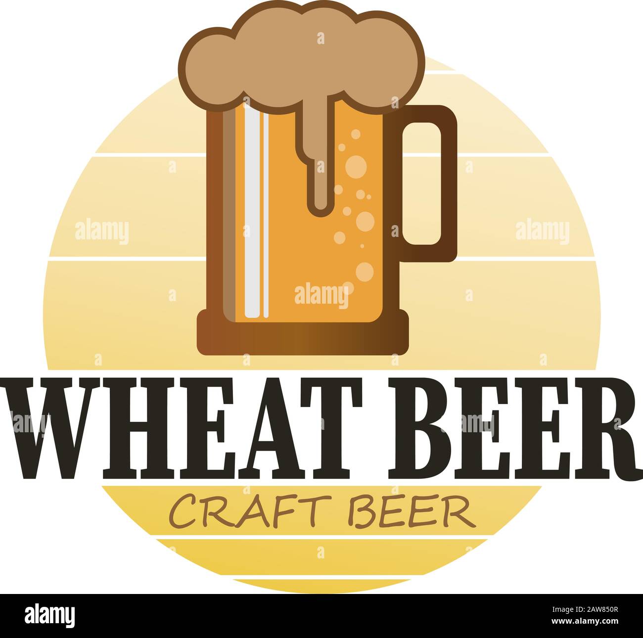 Wheat Beer Vintage Brewery Label logo design inspiration Stock Vector ...