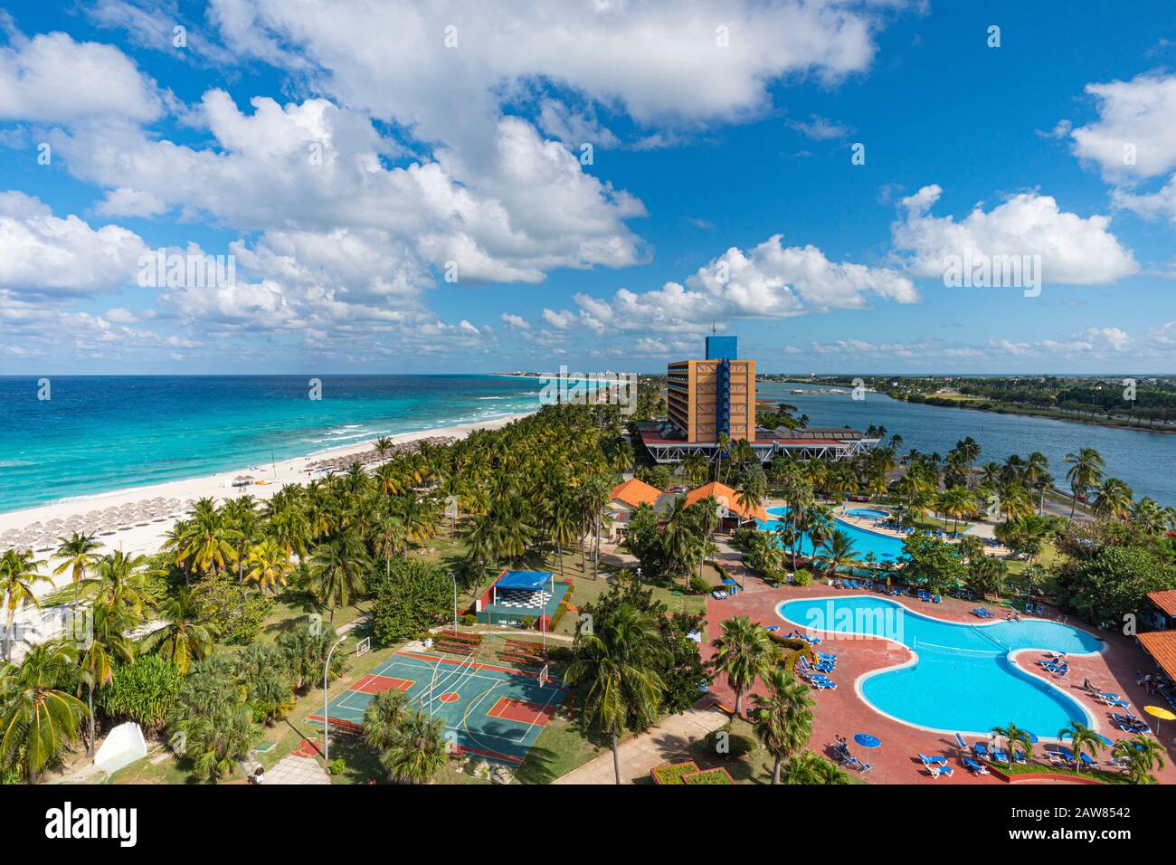Cuba, Varadero tourist resort town. Top view. Panoramic view of the 20 ...