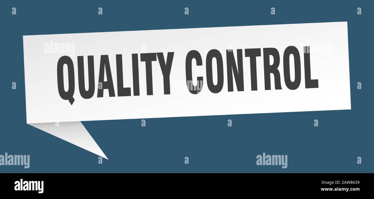 quality control speech bubble. quality control ribbon sign. quality ...