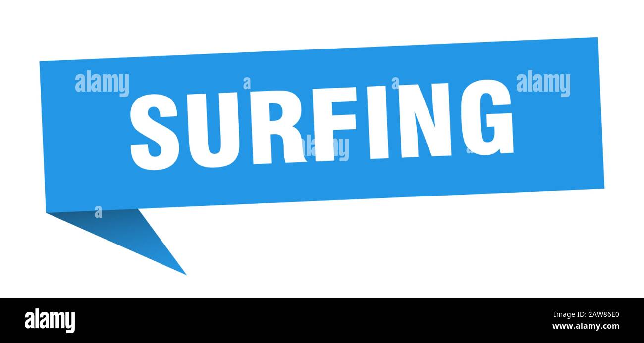 surfing speech bubble. surfing ribbon sign. surfing banner Stock Vector ...