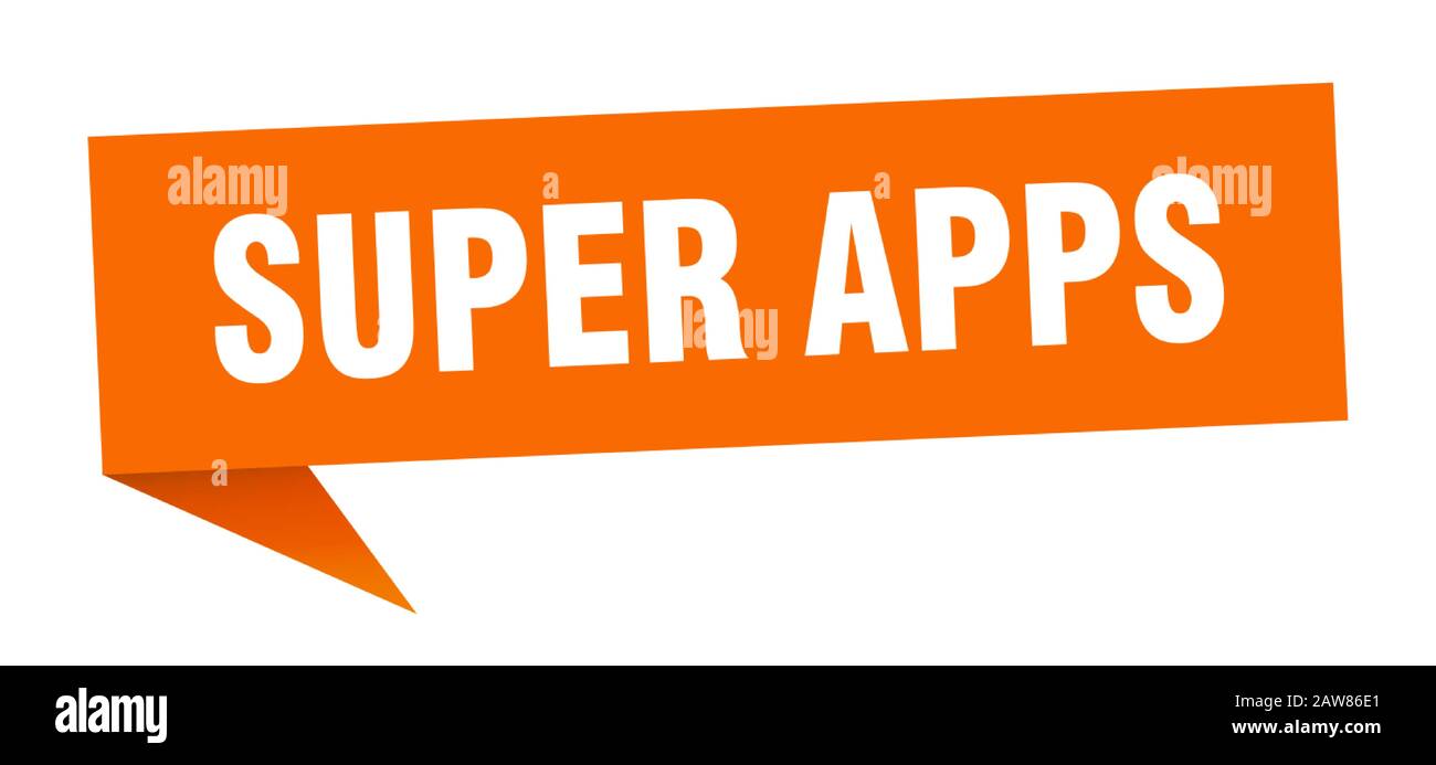 super apps speech bubble. super apps ribbon sign. super apps banner ...