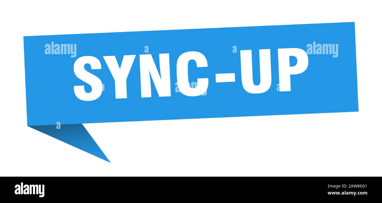 sync-up speech bubble. sync-up ribbon sign. sync-up banner Stock Vector ...