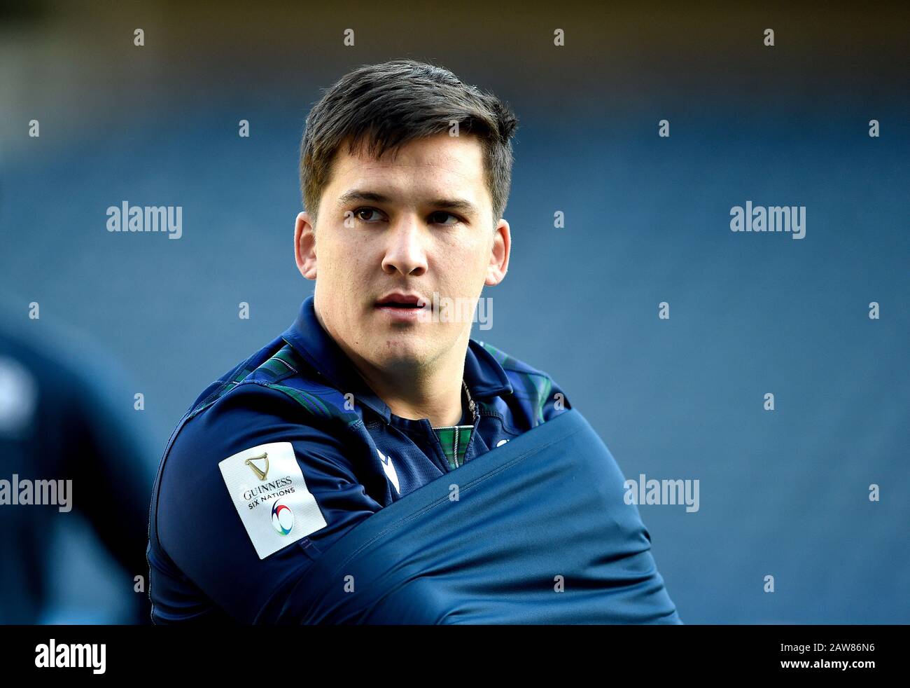 Scotland's Sam Johnson during the captain's run at BT Murrayfield ...