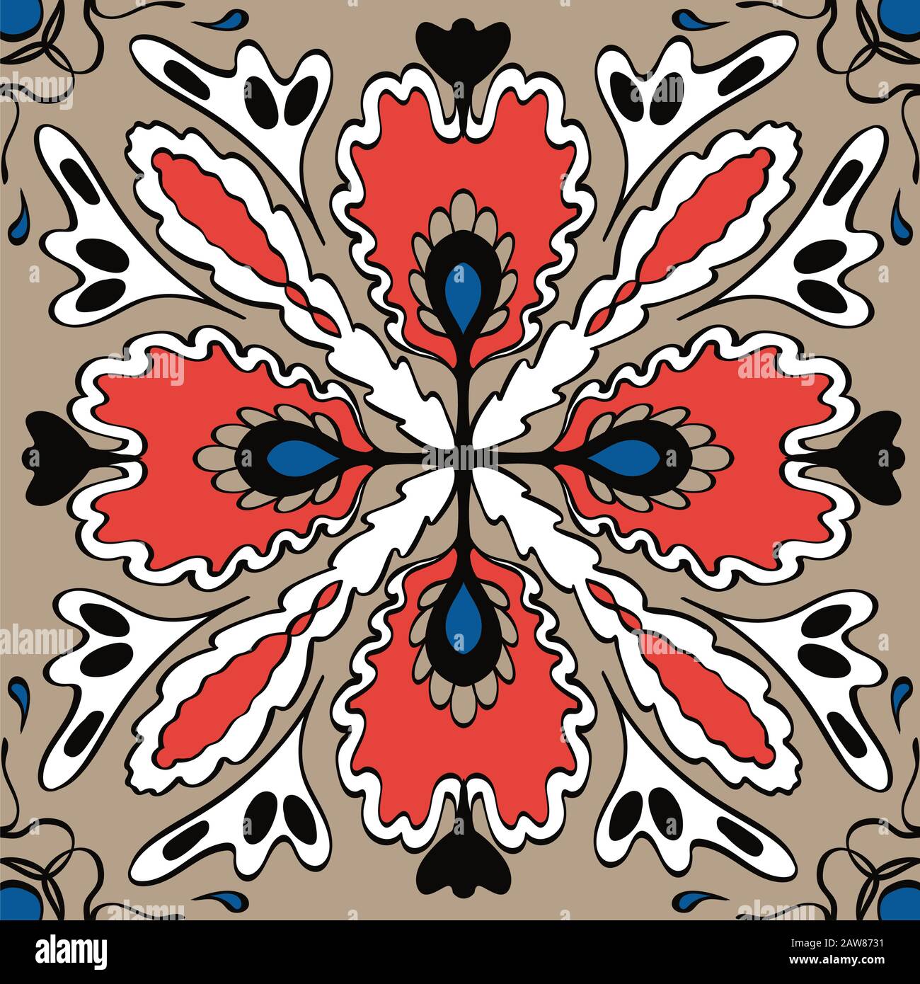 Flower tile design Stock Vector Images - Alamy