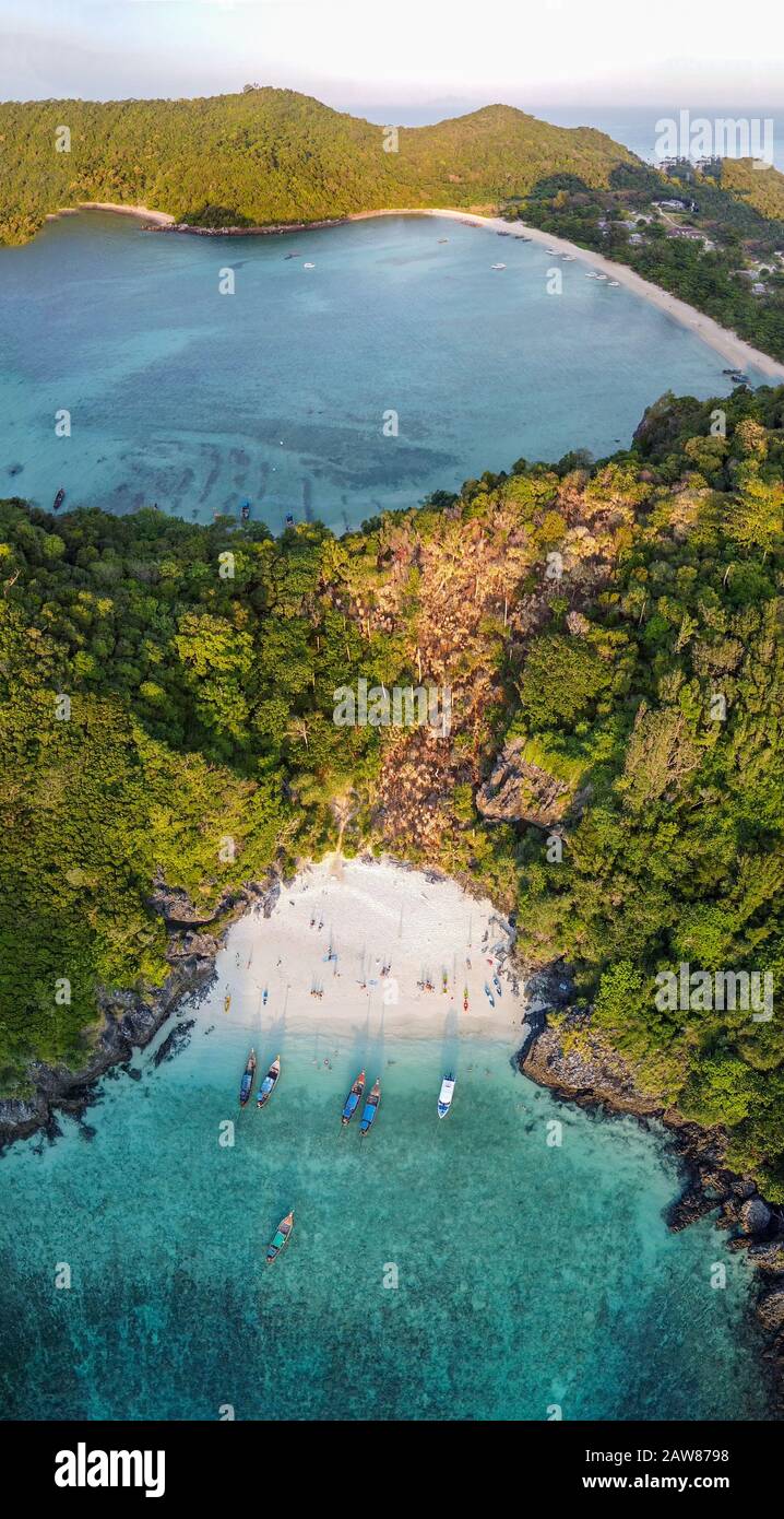 Amazing aerial view of tropical beach from drone Stock Photo - Alamy