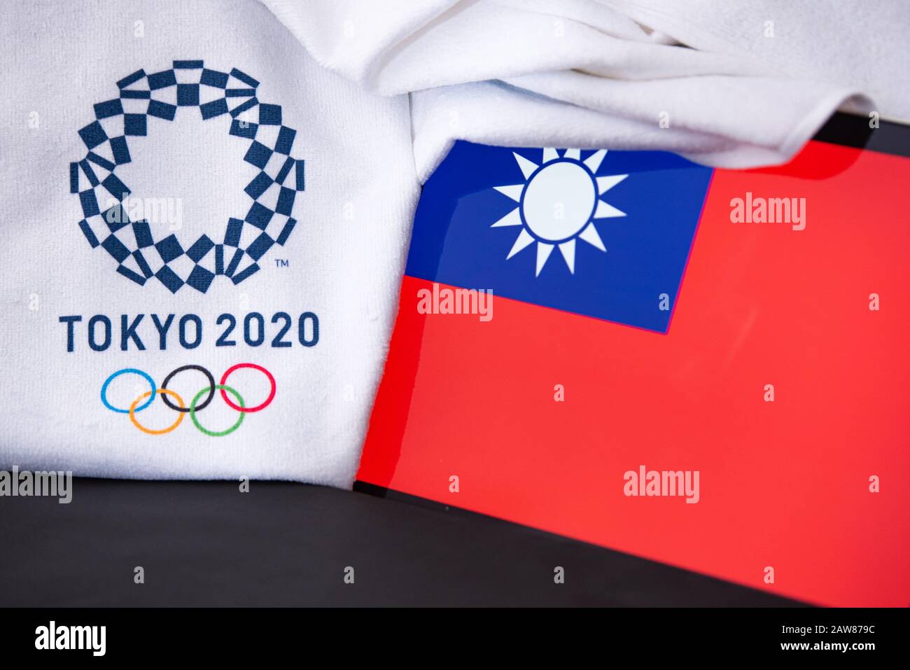 TOKYO, JAPAN, FEBRUARY. 8. 2020: Taiwan at summer olympic game in Tokyo ...