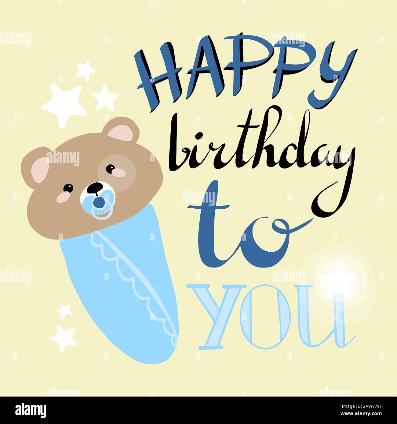 Birthday card design cute Stock Vector Images - Alamy