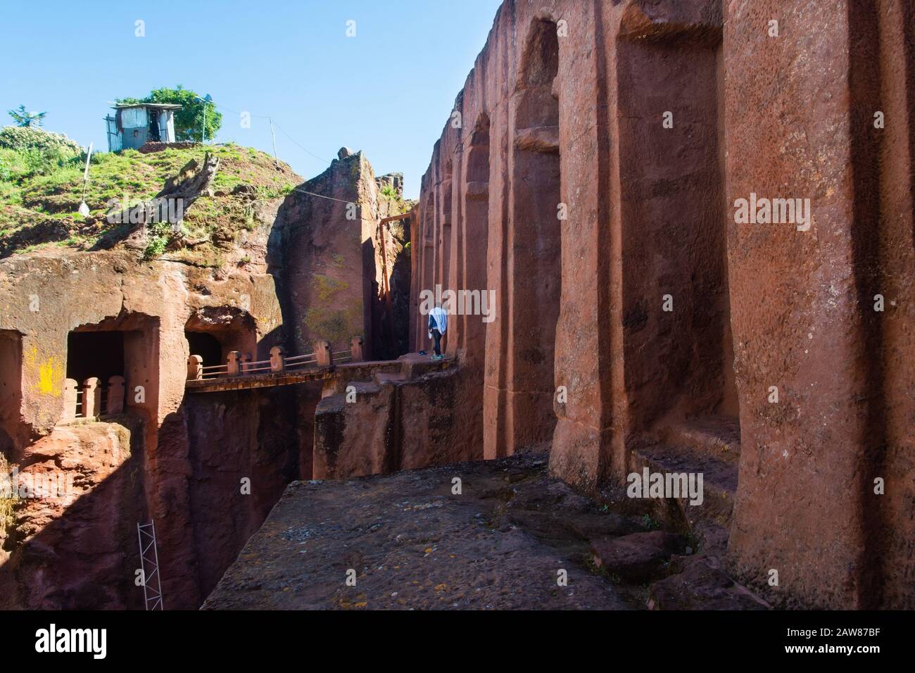 Lalibela, Ethiopia - Nov 2018: View on underground churches in Lalibela ...