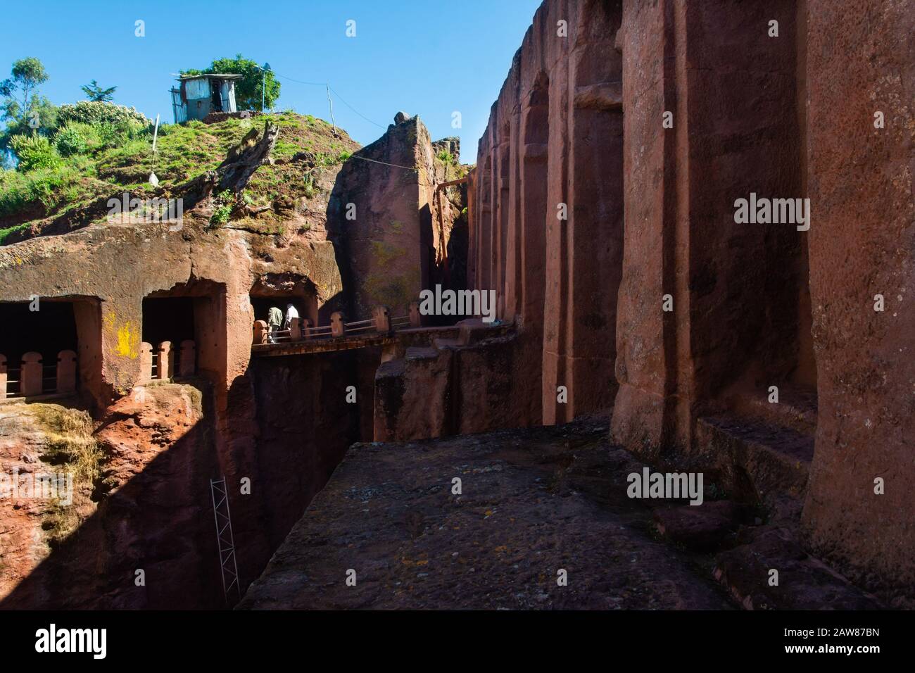 Lalibela, Ethiopia - Nov 2018: View on underground churches in Lalibela ...