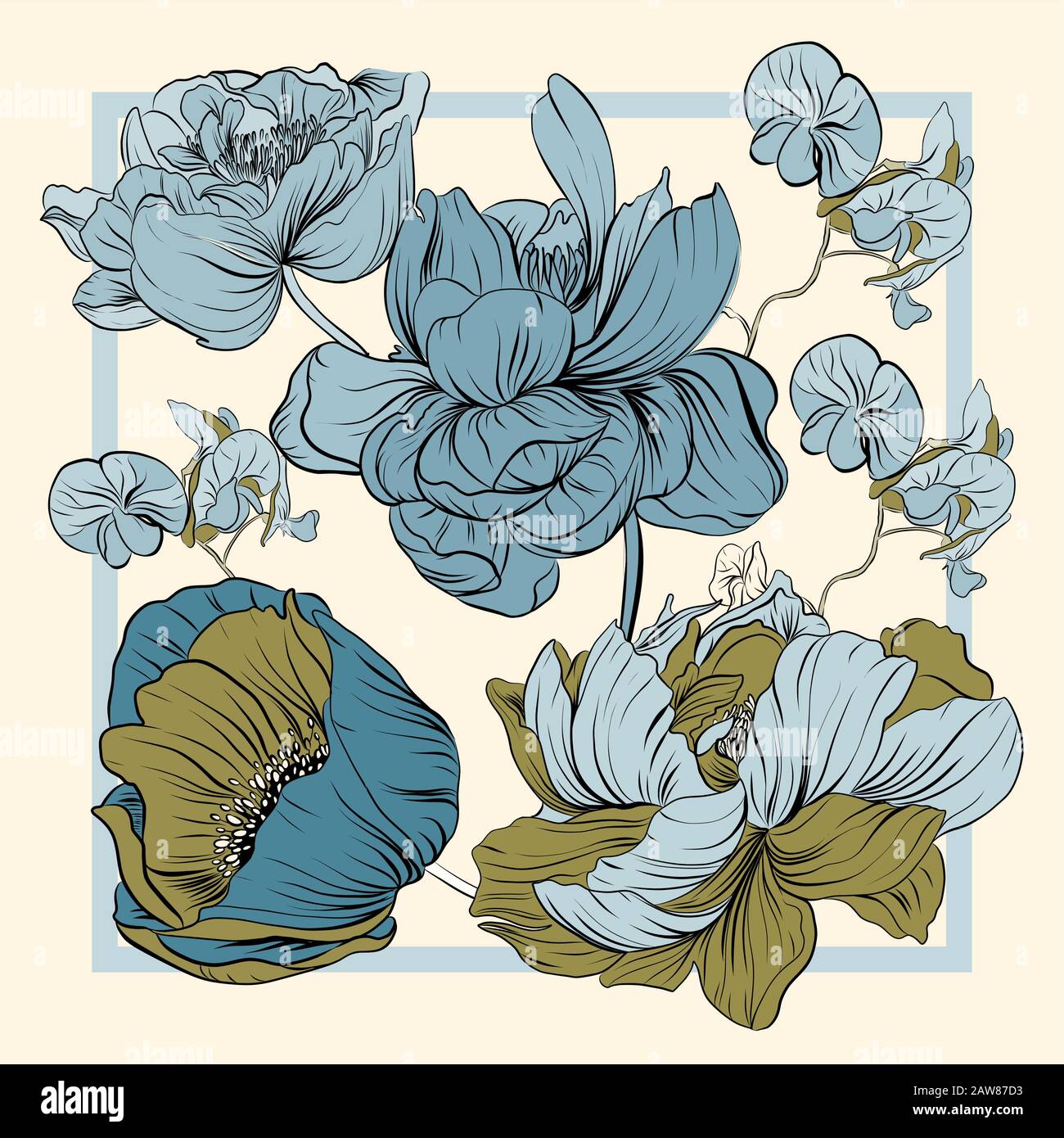 Pink and blue shawl Stock Vector Images - Alamy