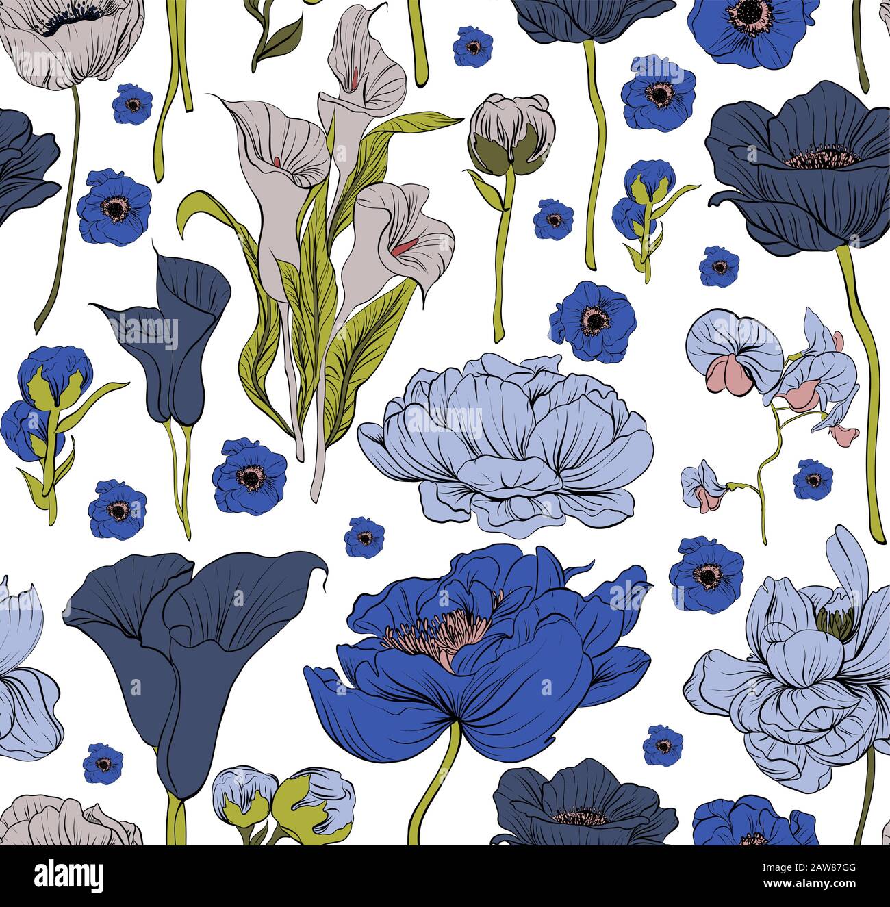 Seamless Floral Pattern in vector Stock Vector Image & Art - Alamy